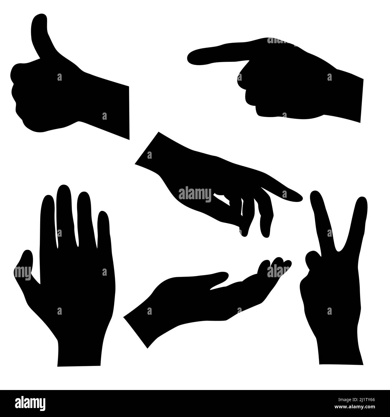 Set garlic hand silhouettes vector illustration Stock Vector Image ...