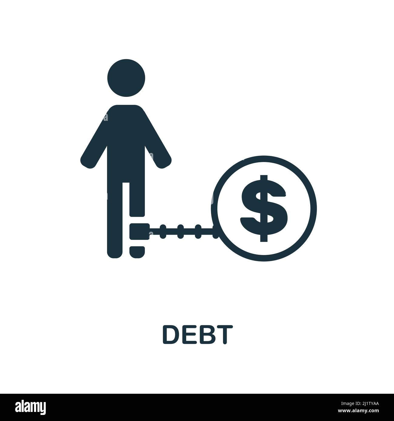 Debt icon. Monochrome simple Debt icon for templates, web design and ...