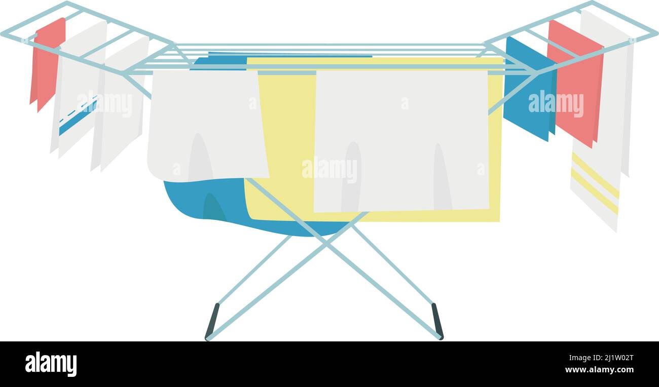 Dryer for drying clothes on floor semi flat color vector object Stock ...