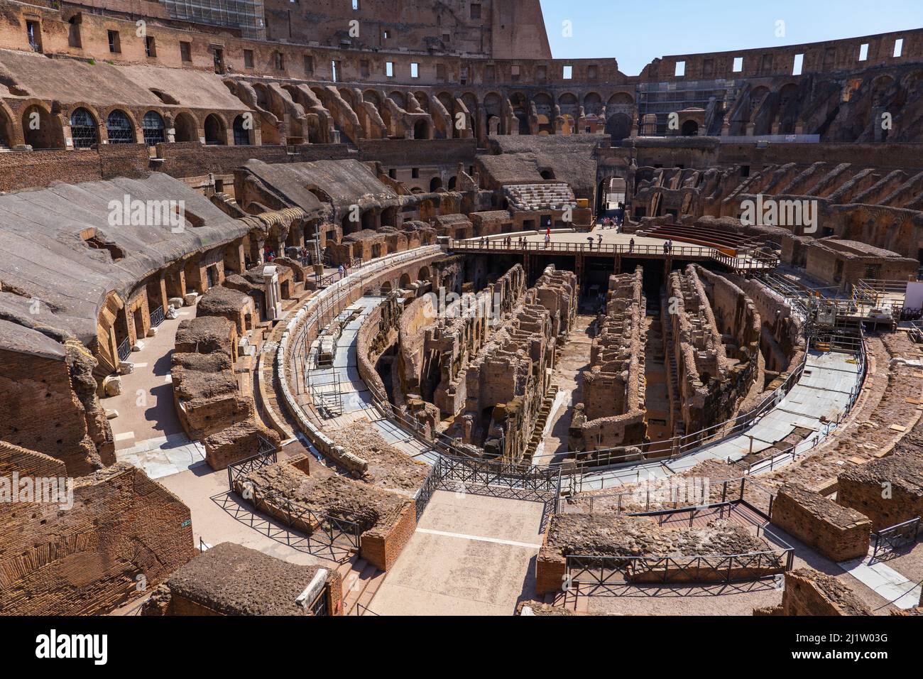Rome, Italy - August 29, 2020: The Colosseum interior, ancient Flavian ...