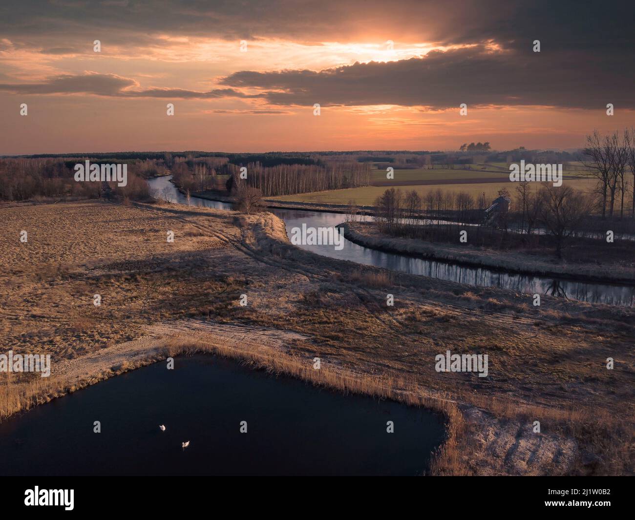 Drone sunset sky in spring hi-res stock photography and images - Alamy