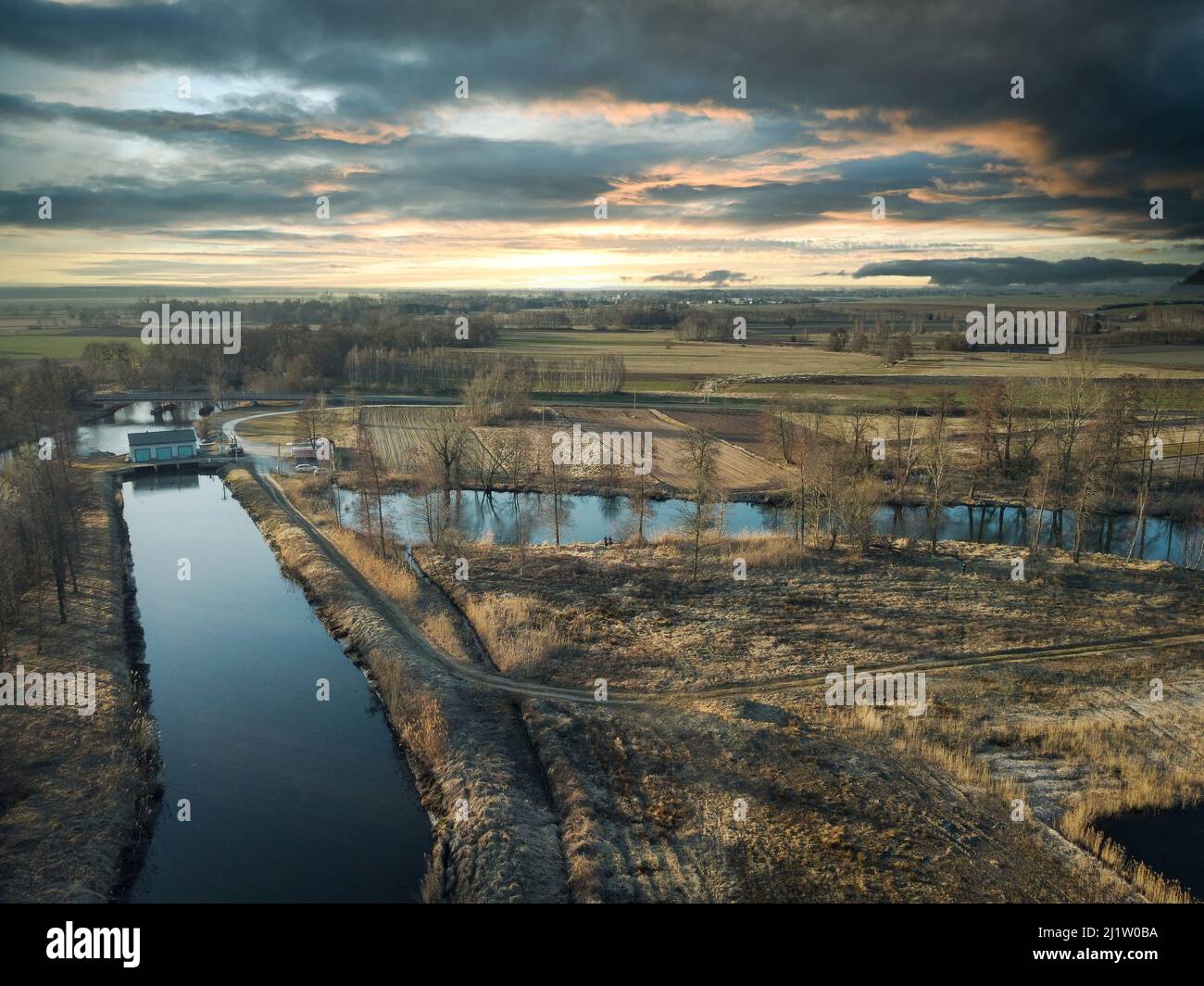 Drone sunset sky in spring hi-res stock photography and images - Alamy