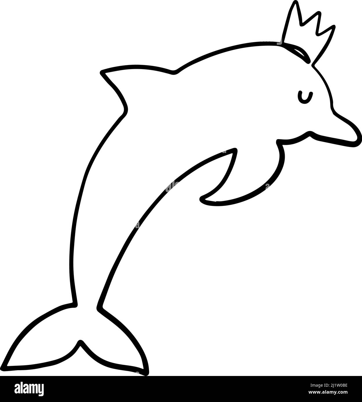Dolphin Outline Template