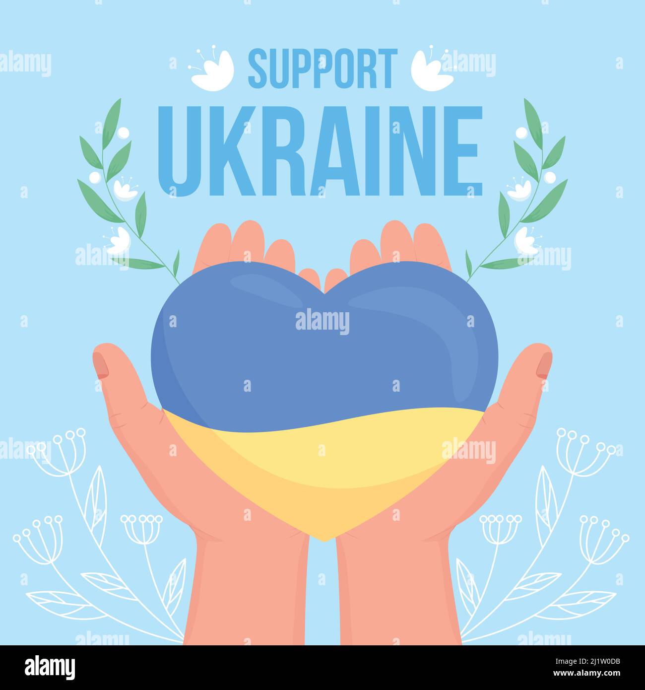 Support Ukraine flat color vector illustration Stock Vector Image & Art ...
