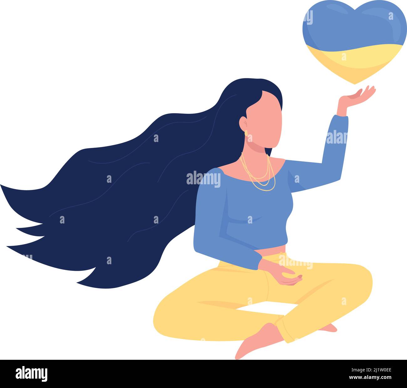 Lady giving hope semi flat color vector character Stock Vector Image ...