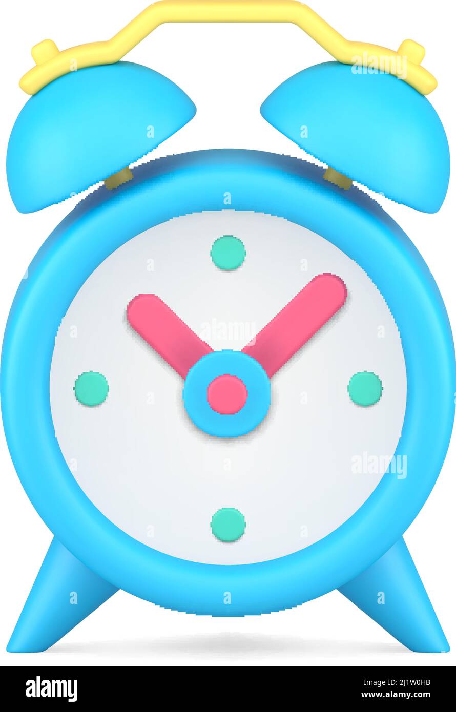 Classic vintage round alarm clock with arrows pointing minutes and ...