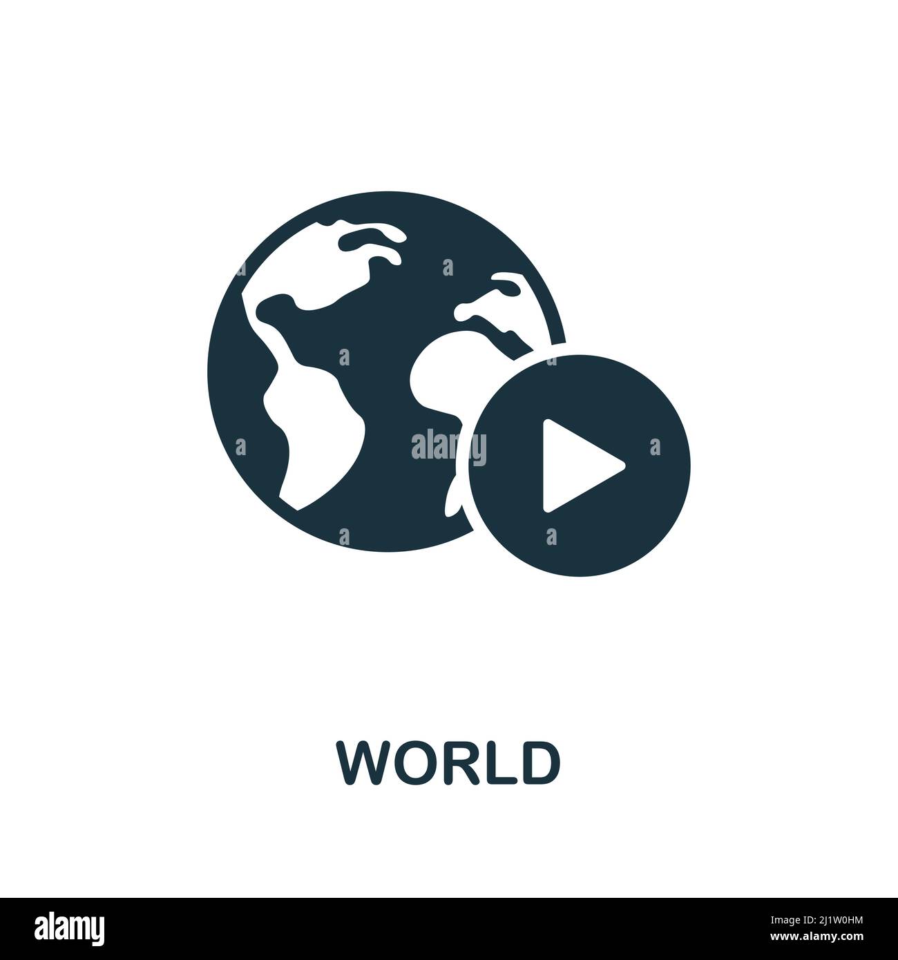 World icon. Monochrome simple World icon for templates, web design and ...