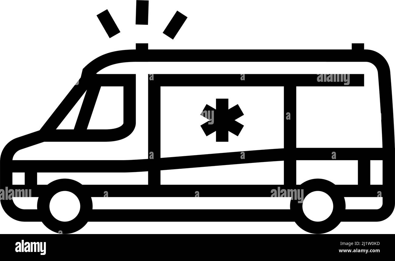 ambulance first aid line icon vector illustration Stock Vector Image ...