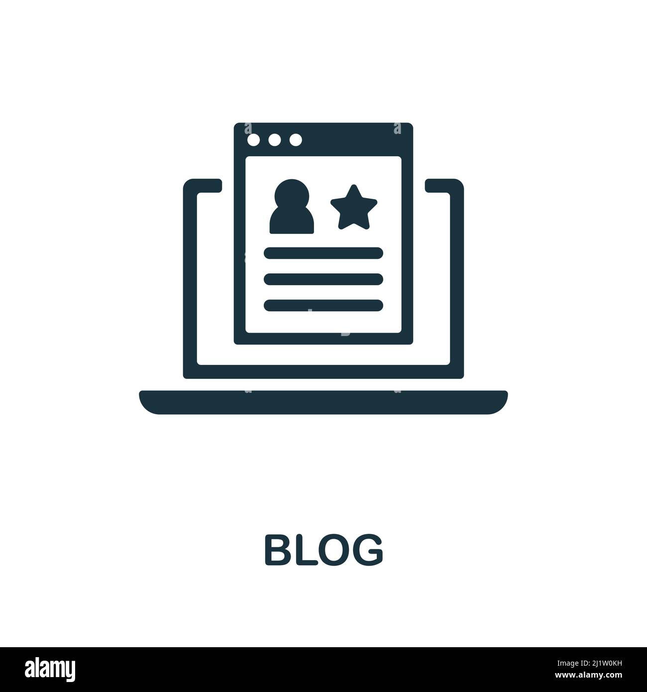 Blog icon. Simple line element blog symbol for templates, web design ...