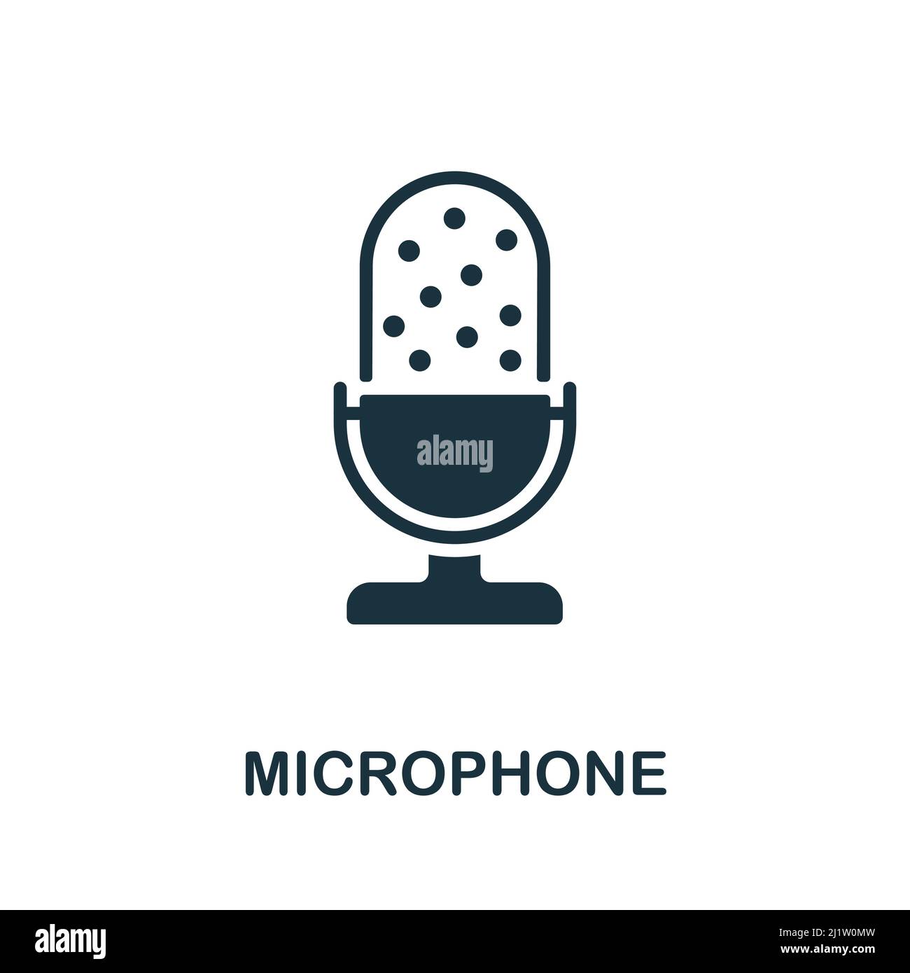 Microphone icon. Monochrome simple Microphone icon for templates, web ...