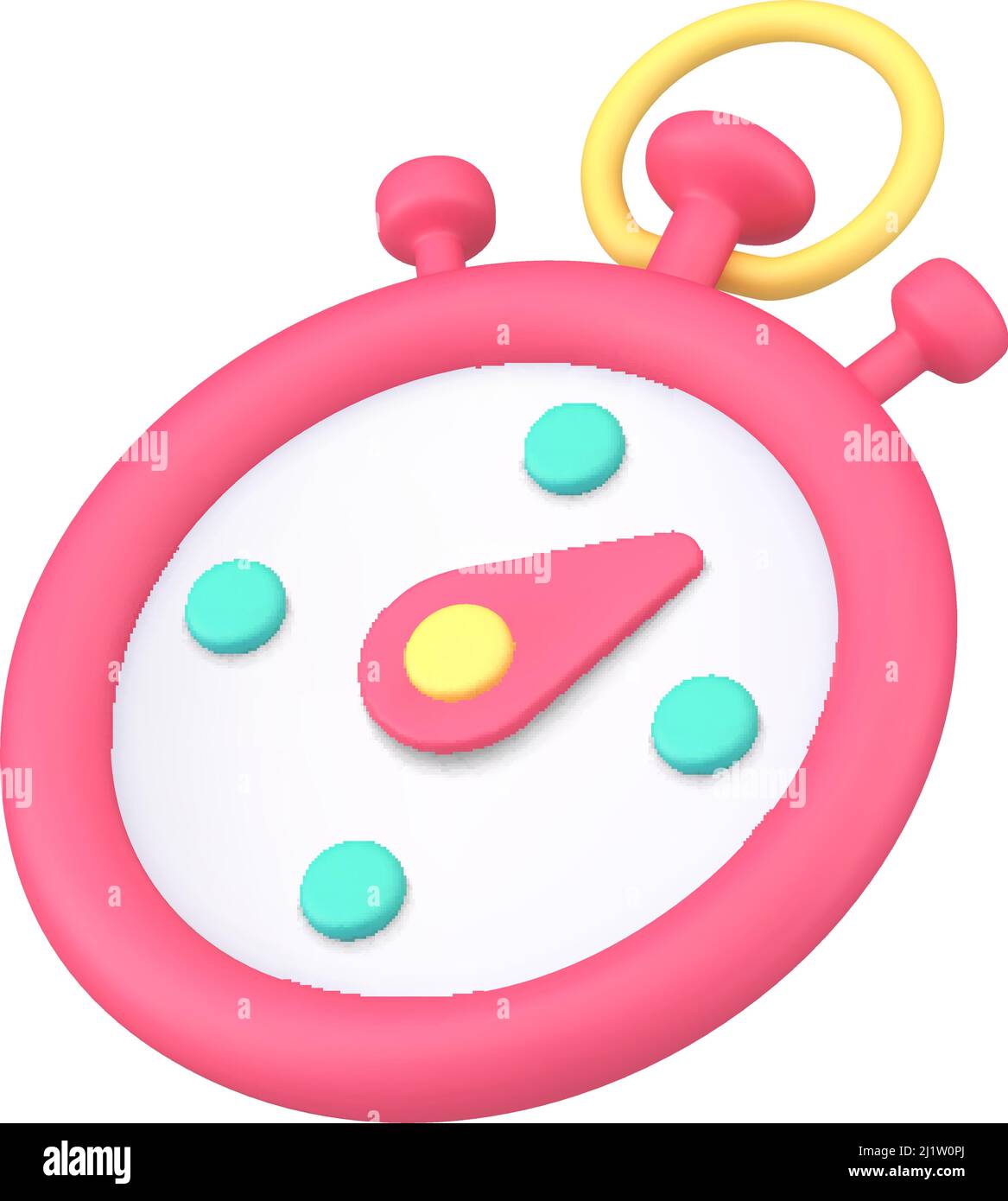 Pink isometric circle analogue timer for accuracy deadline measurement ...