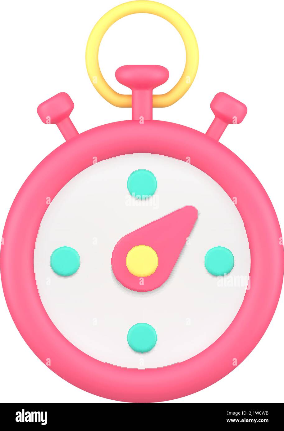 Realistic 3d Icon Countdown Circle Clock Counter Timer Fast Time
