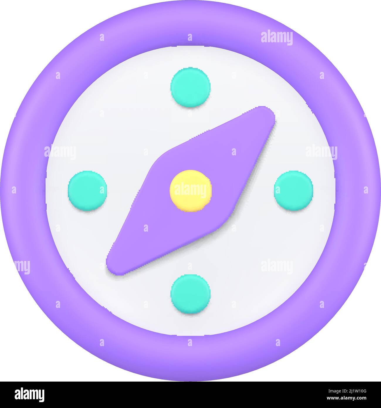 Realistic 3d icon compass with arrow for accuracy direction checking ...
