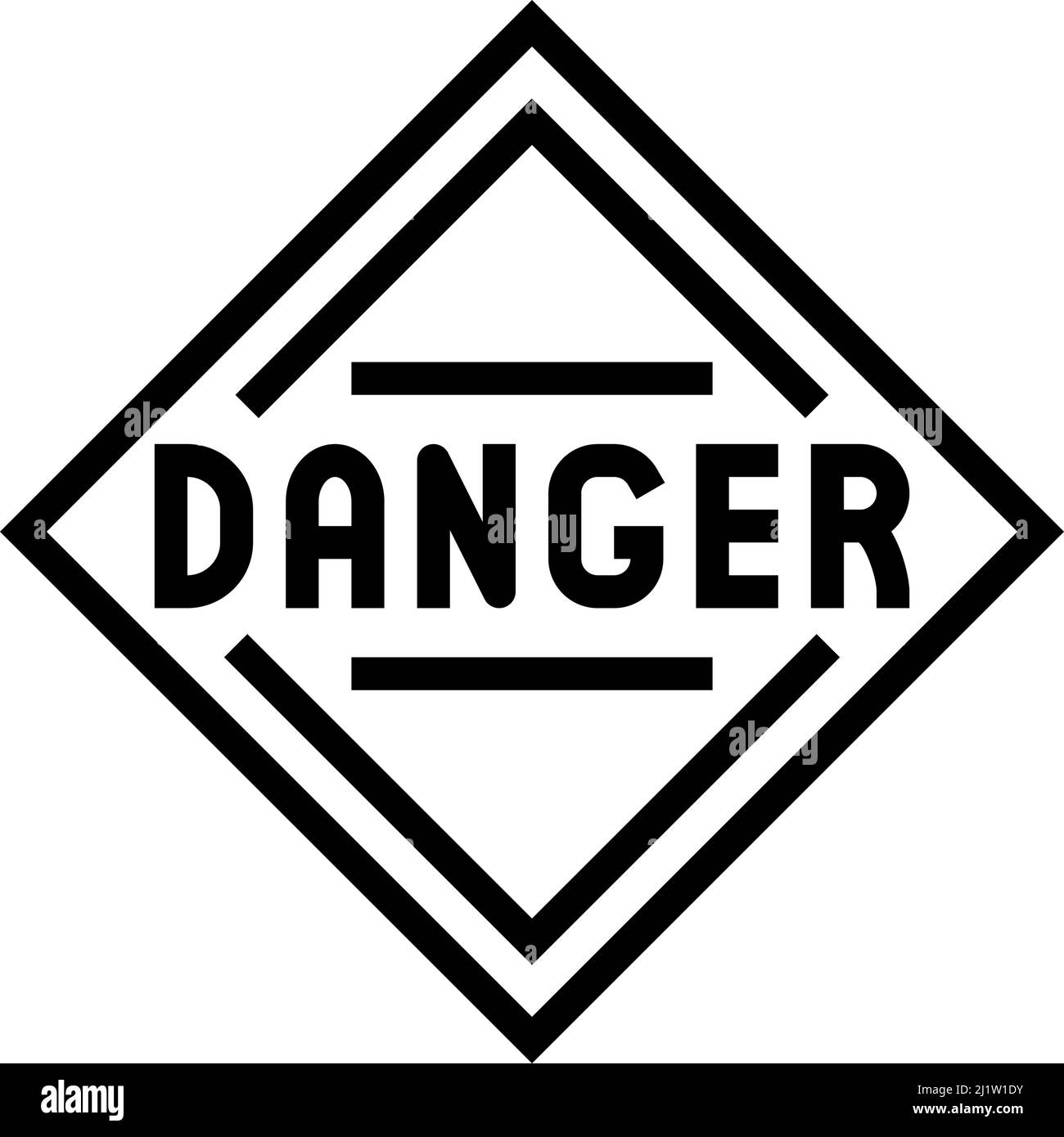 Danger Sign Line Icon Vector Illustration Stock Vector Image And Art Alamy