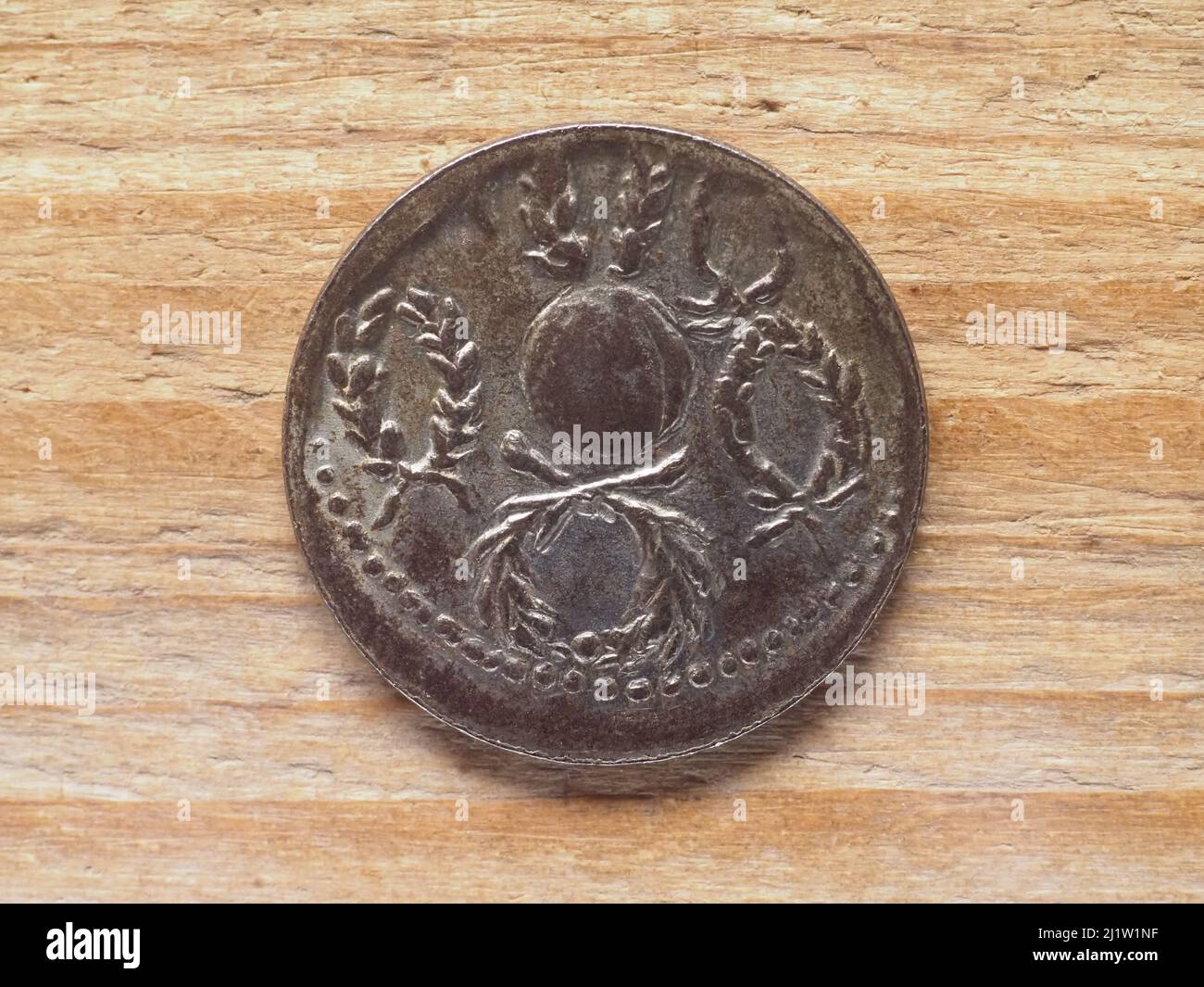 Ancient Roman denarius coin reverse side showing the four triumphs of ...