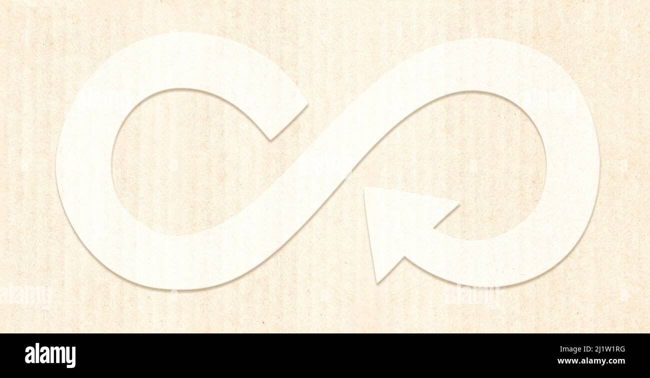 Circular economy symbol from cardboard texture. Sustainable development ...