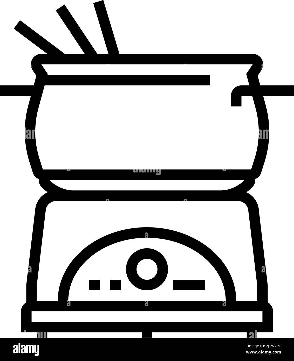 steel fondue pot line icon vector illustration Stock Vector Image & Art ...