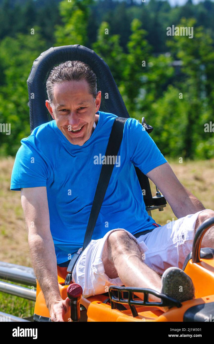 Man roller coaster hi-res stock photography and images - Alamy