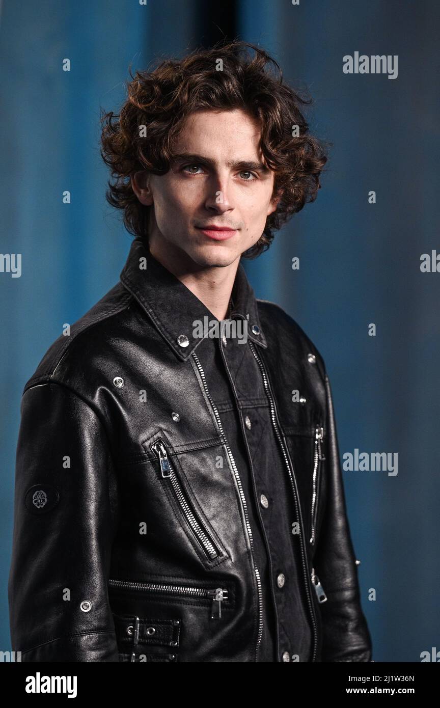 Timothée Chalamet walking on the red carpet at the 2022 Vanity Fair ...