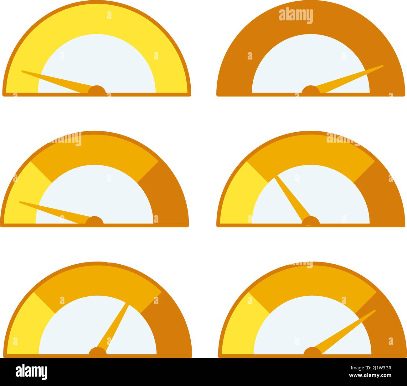 Flat yellow indicator collection on white background. Vector ...
