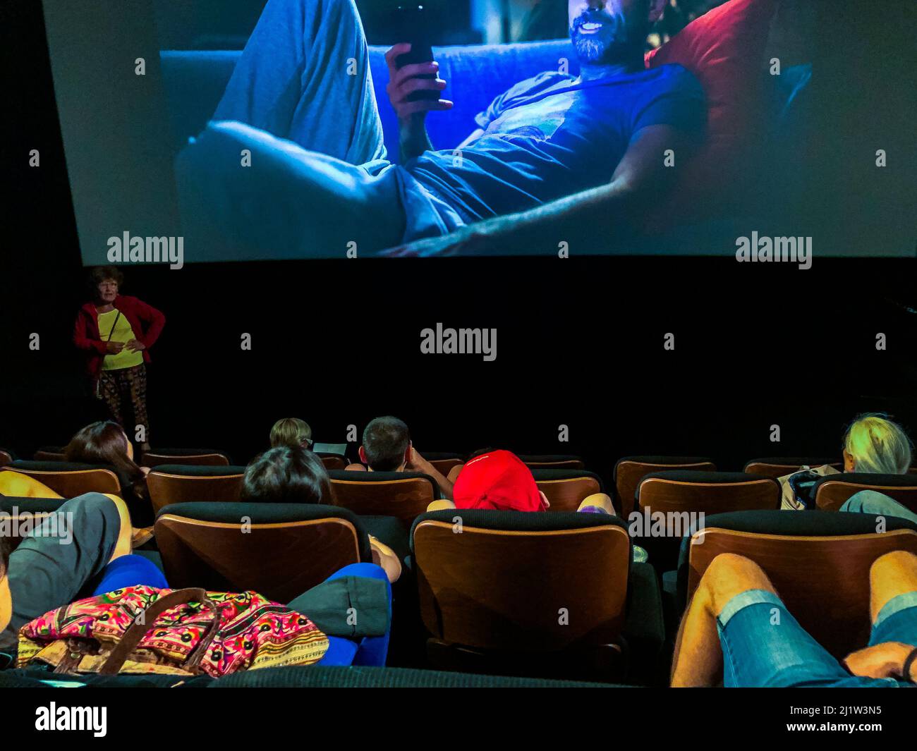 Paris, France, People inside French Cinema Theatre, Les Halles Forum ...