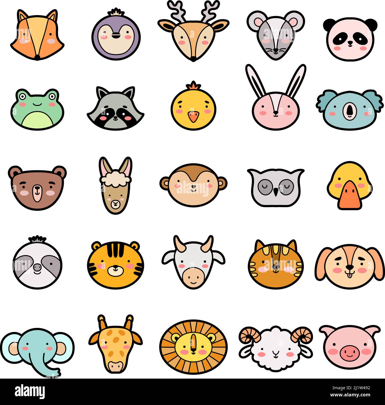 Stylized animal heads hi-res stock photography and images - Alamy