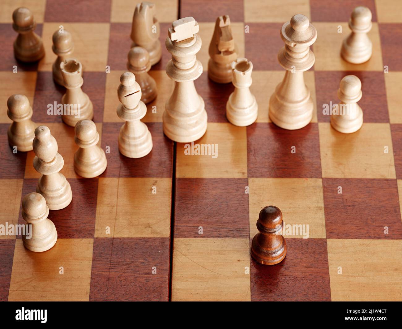 Pawn chess piece surrendered or trapped in the corner by the white team ...