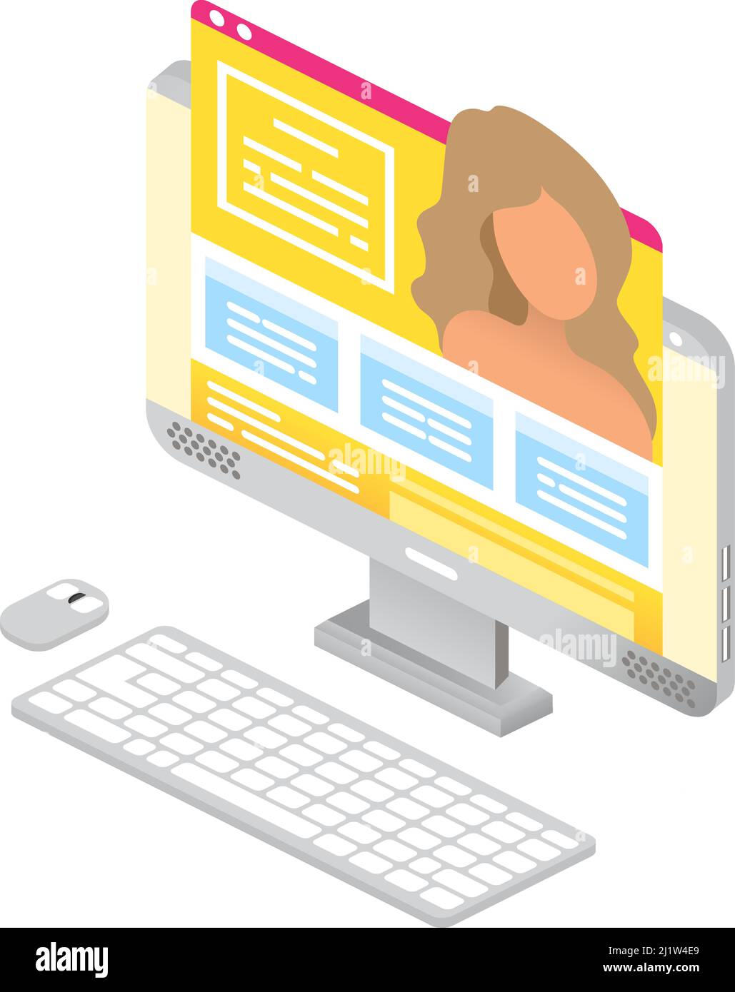 Beauty blog icon 3d vector computer screen Stock Vector Image & Art - Alamy