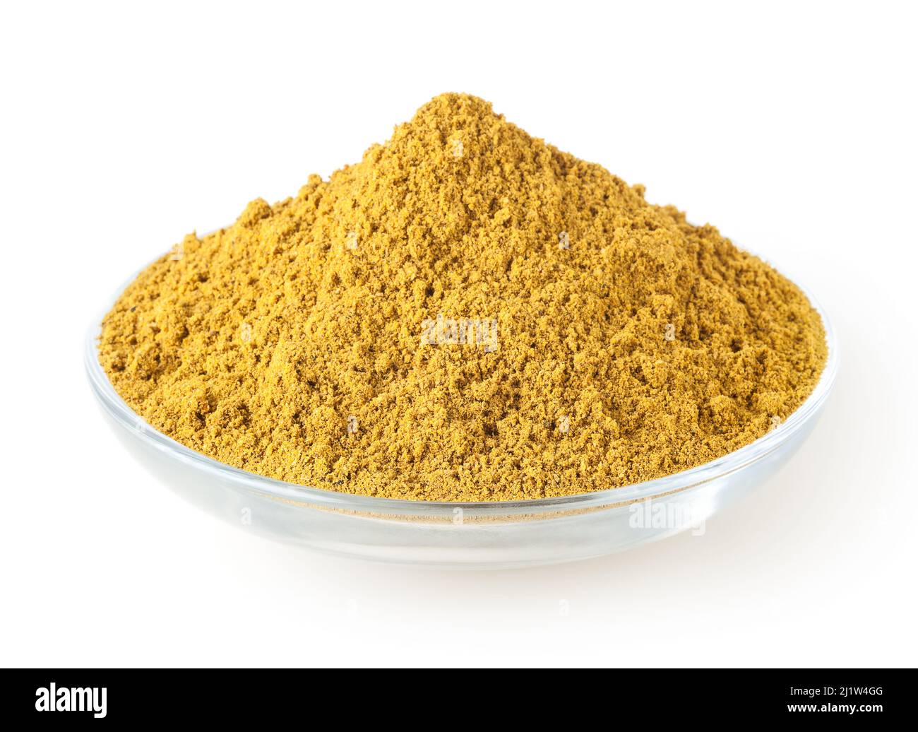 Curry powder in glass plate isolated on white background Stock Photo ...