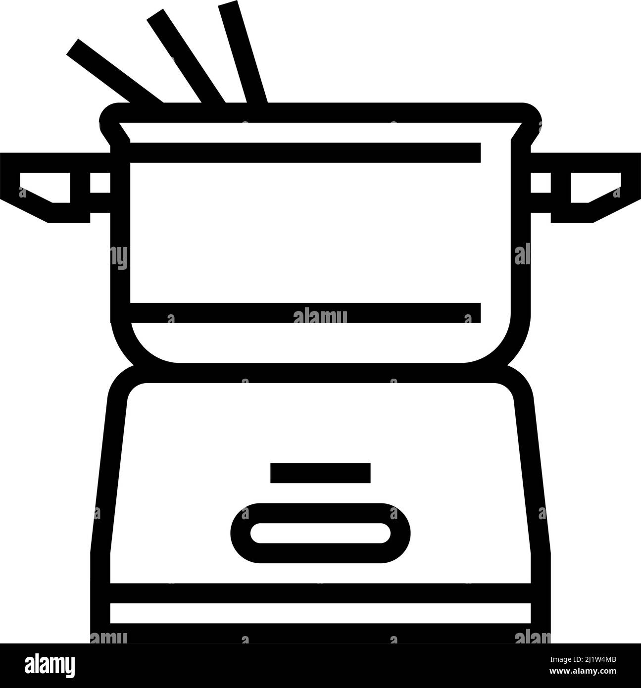 electric fondue pot line icon vector illustration Stock Vector Image ...