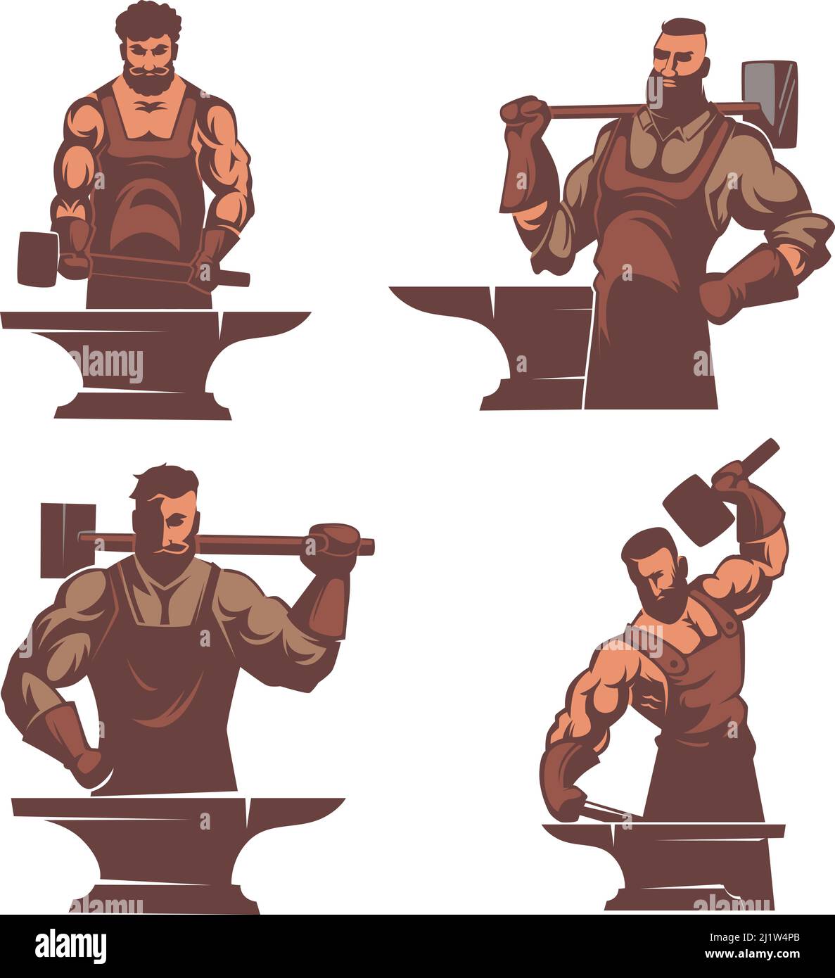 Muscular craftsman Stock Vector Images - Alamy