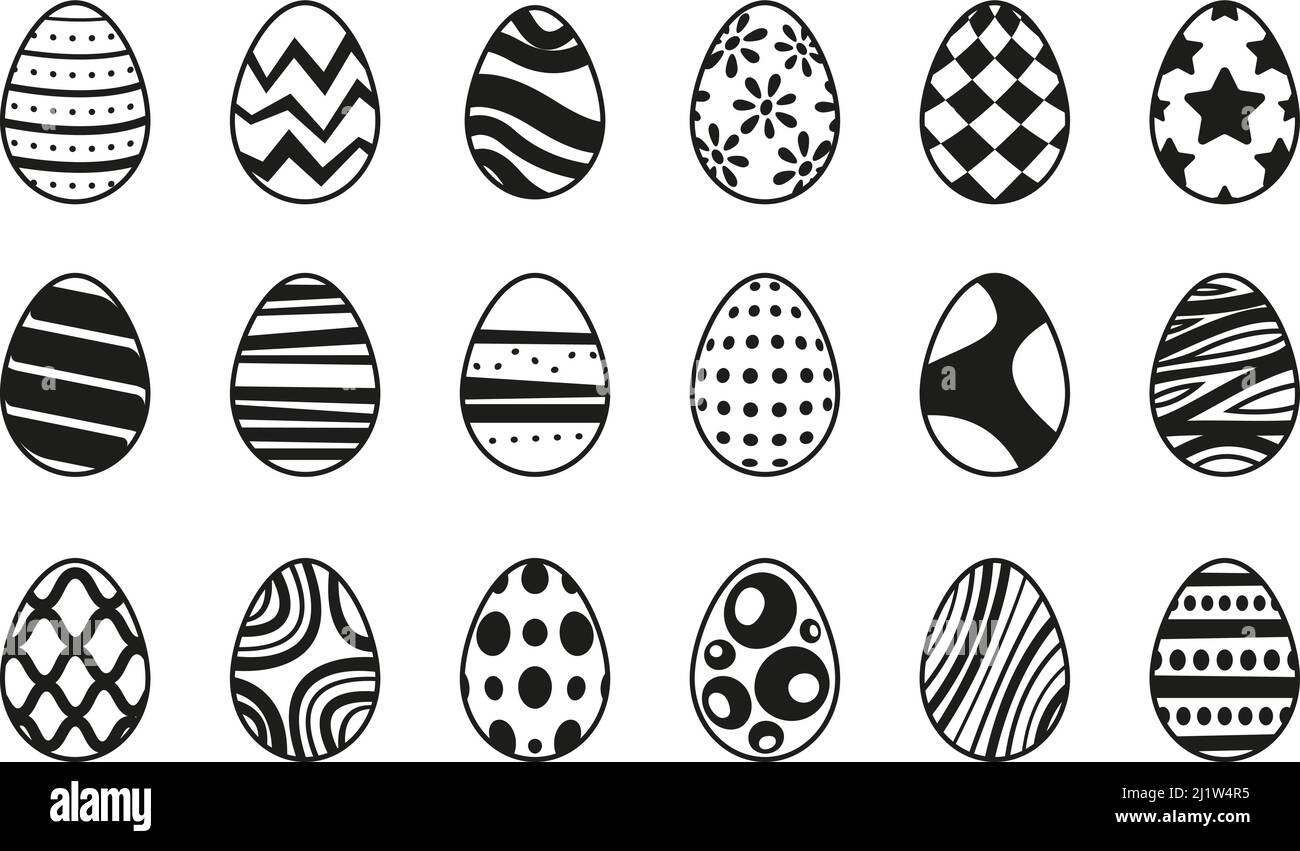 Black eggs. Geometrical painted decorated on easter eggs christian ...