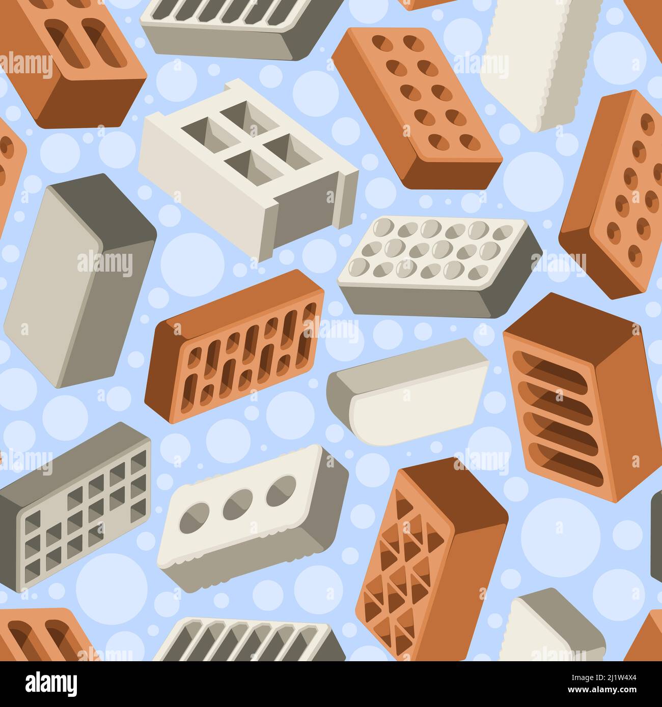 Bricks pattern. Stylized illustrations with construction materials garish vector seamless ...