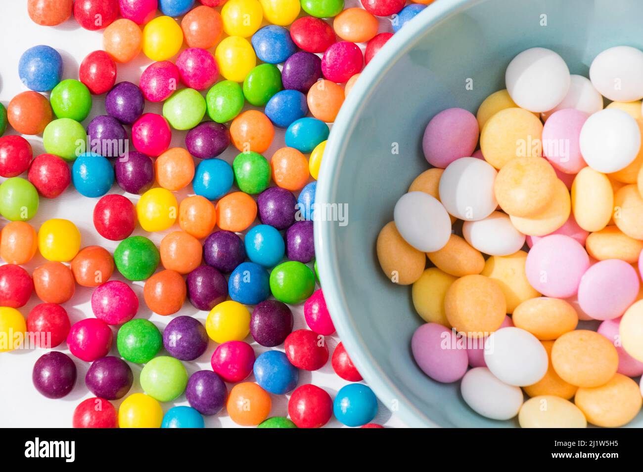 Colorful candies in the bowl, all color candies, white background Stock ...