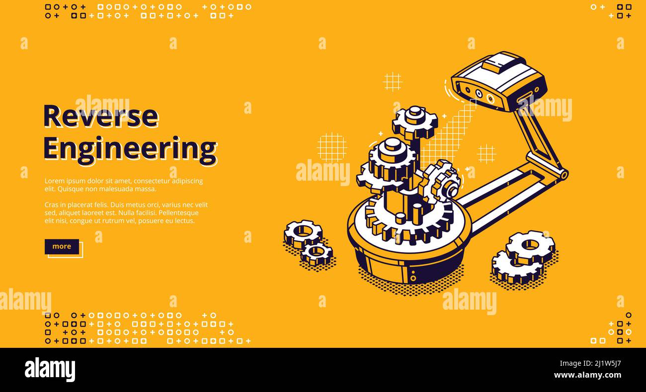 Reverse engineering banner. Concept of disassemble product and research ...