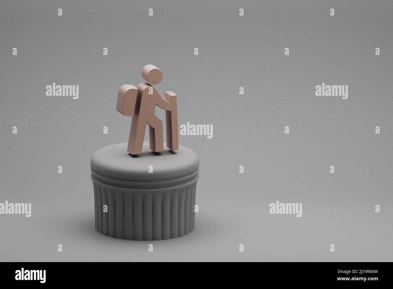 Beautiful abstract illustrations Hiking symbol icons on a column and ...