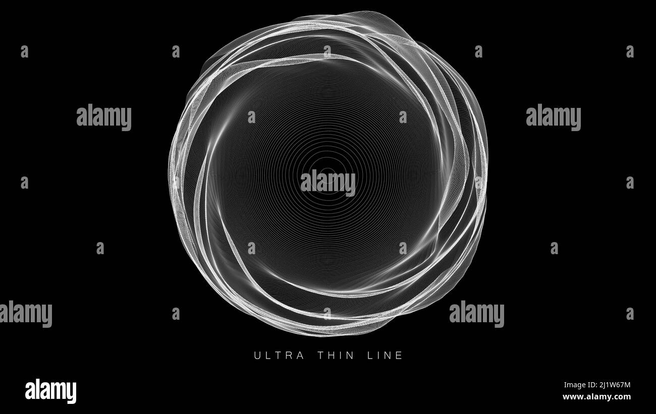 Distorted line spheres. Vector thin line glitch geometry Stock Vector ...