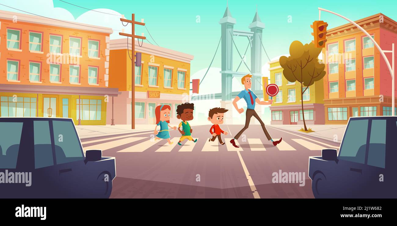 Boy kids crossing Stock Vector Images - Alamy