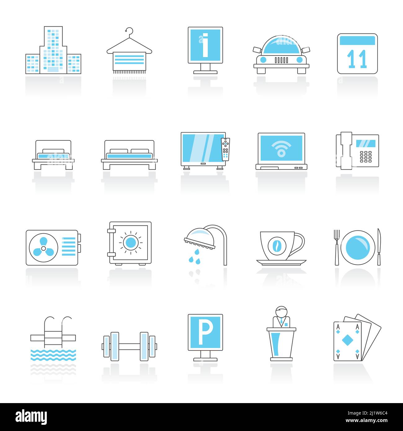 Hotel, motel and accommodation icons - vector icon set Stock Vector ...