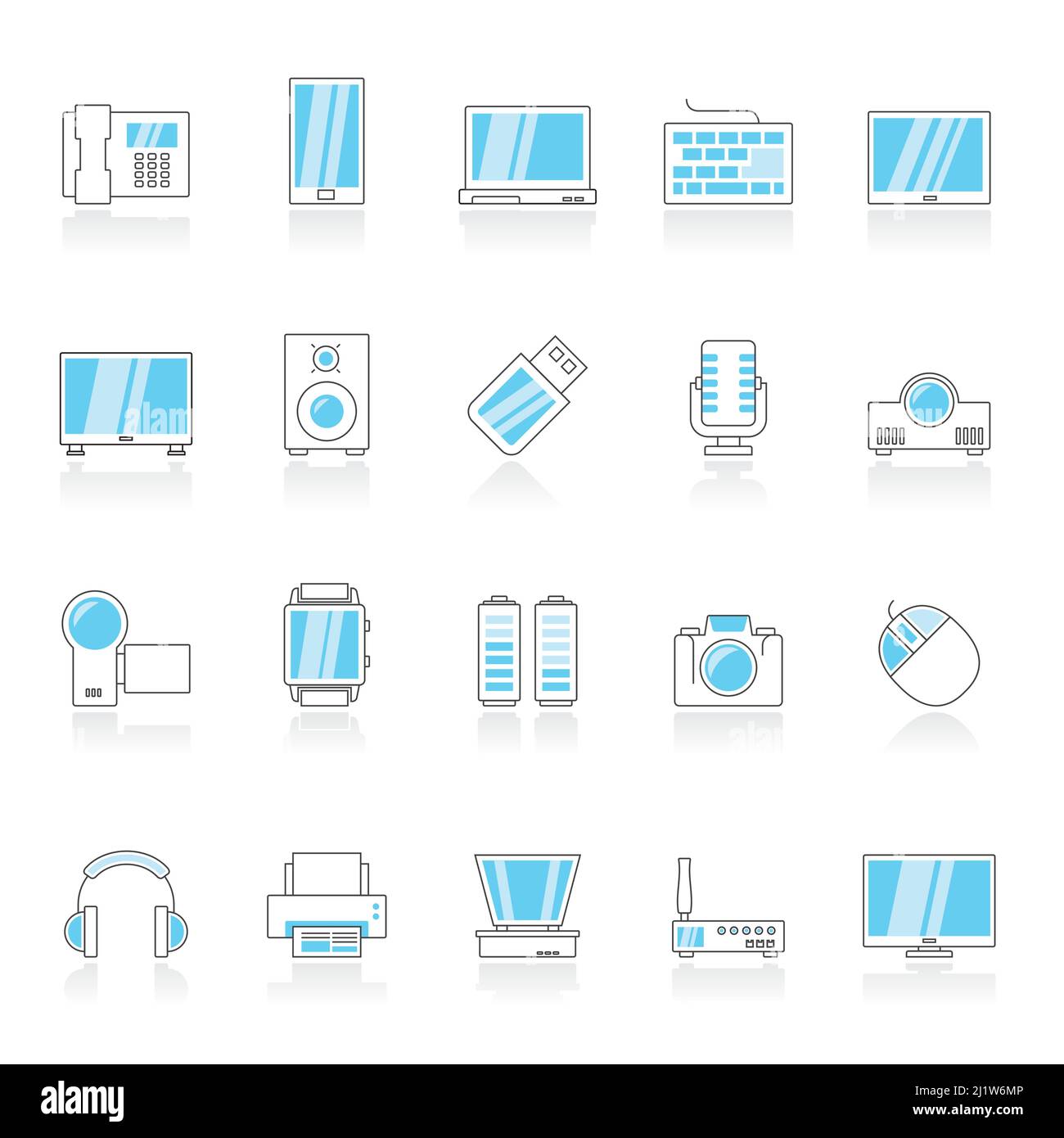 Electronic devices and technology icons - Vector icon set Stock Vector ...