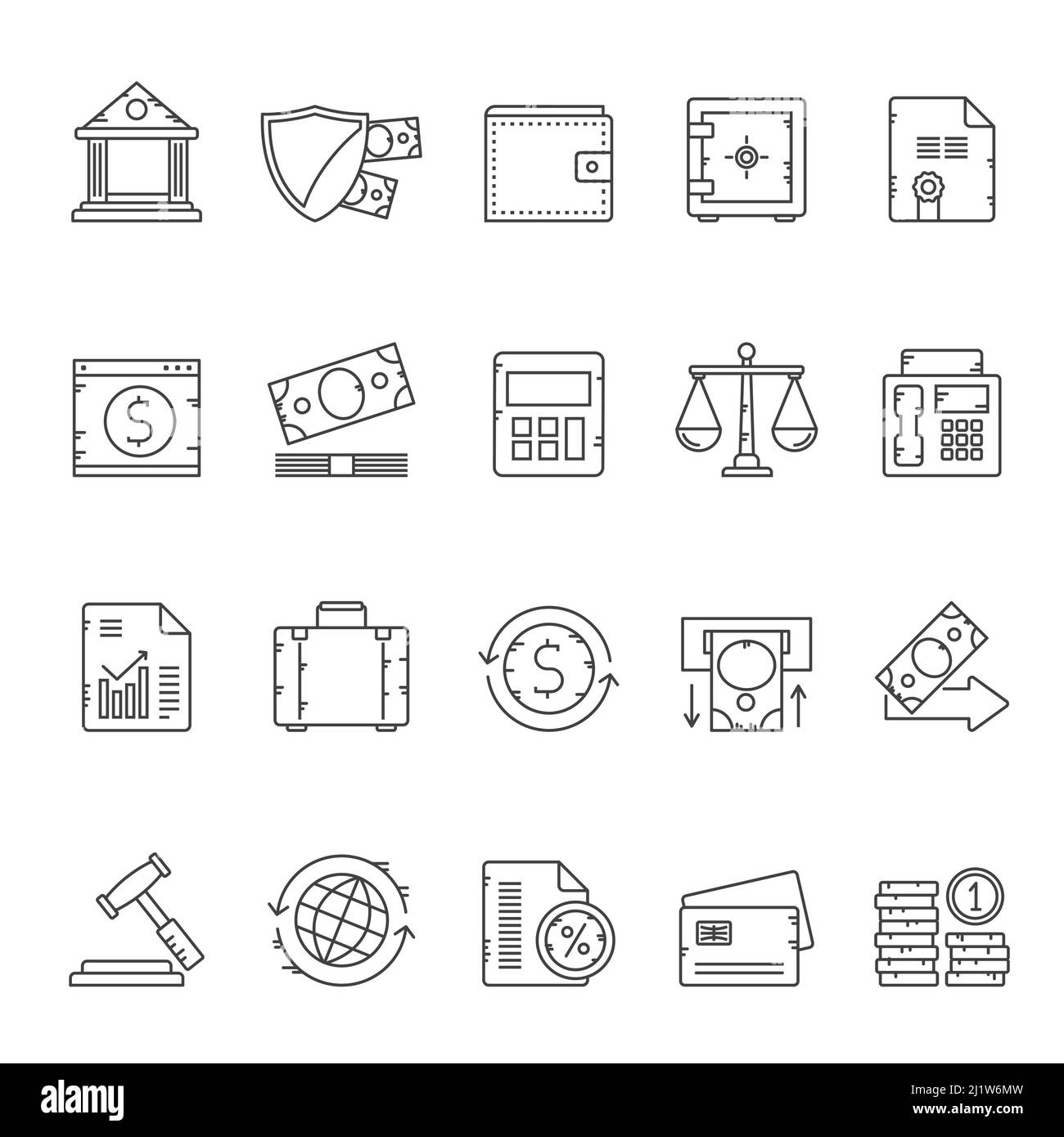 Finance industry line icons hi-res stock photography and images - Alamy
