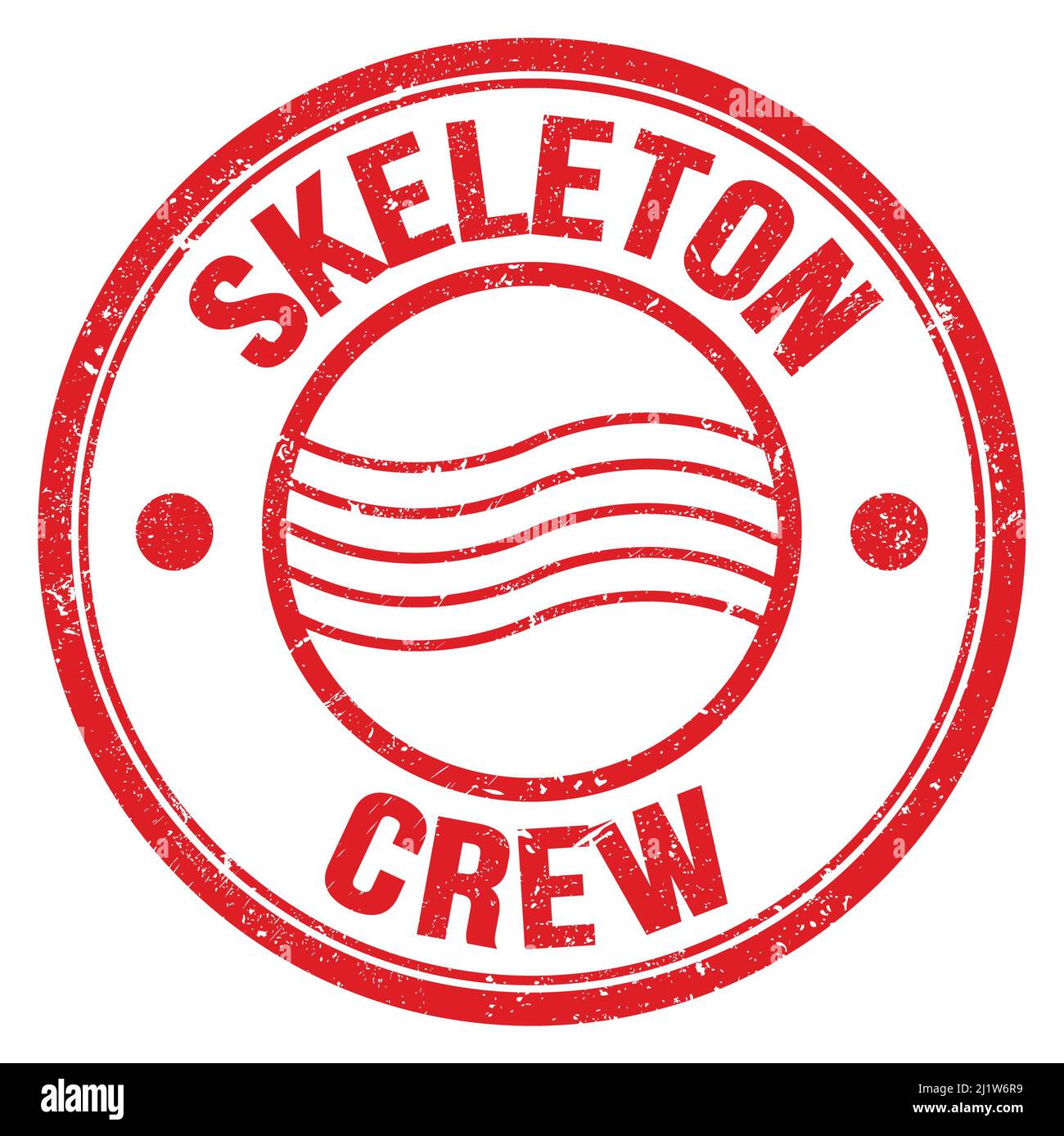 SKELETON CREW text written on red round postal stamp sign Stock Photo ...