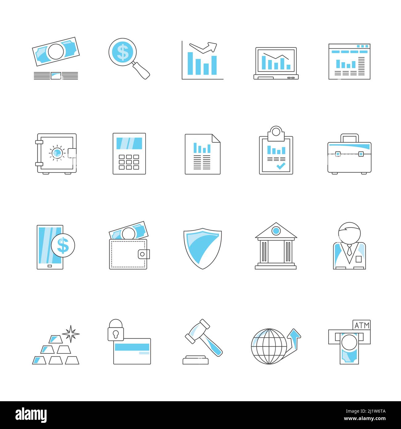 Finance industry line icons hi-res stock photography and images - Alamy
