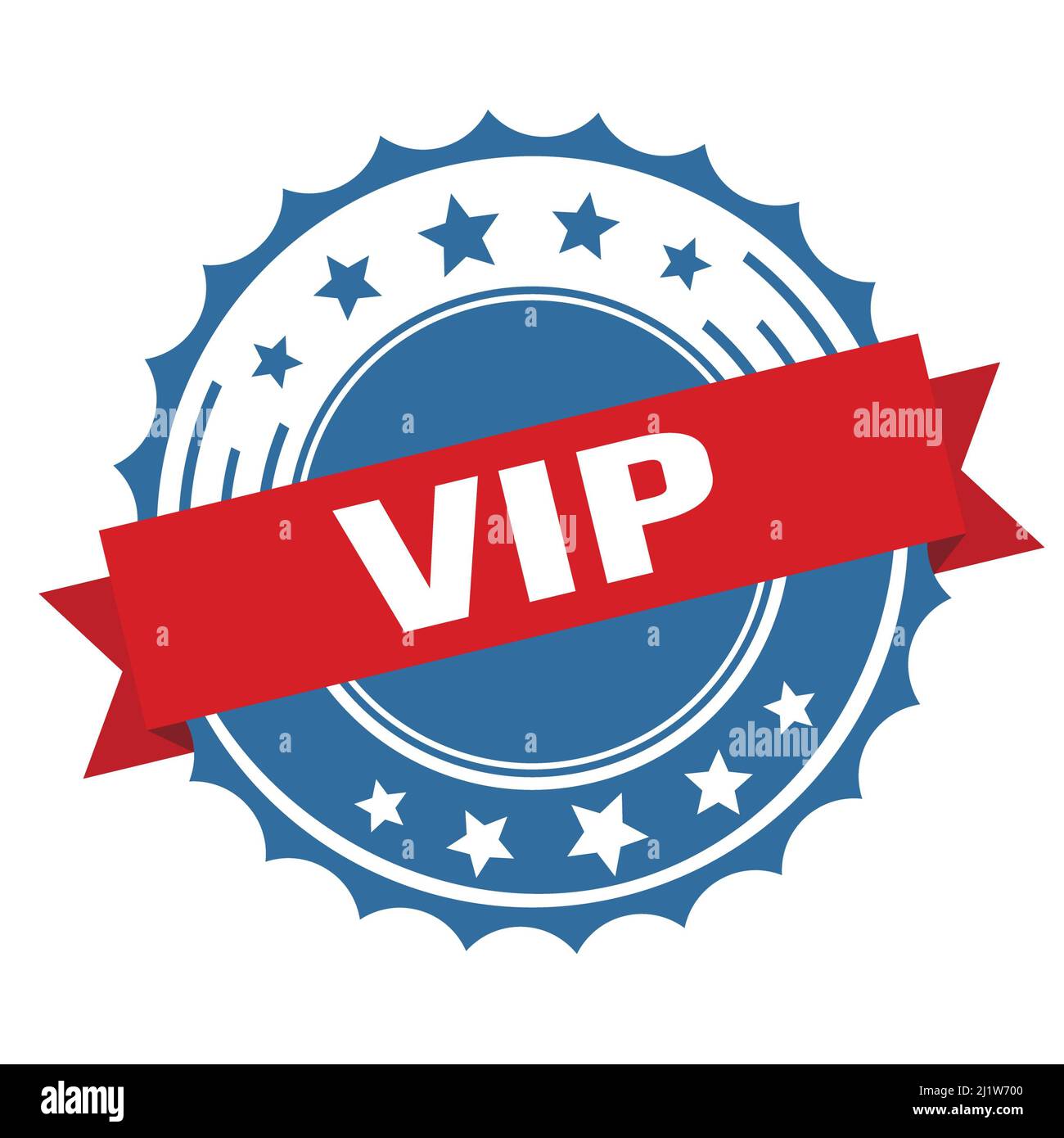 VIP text on red blue ribbon badge stamp Stock Photo - Alamy