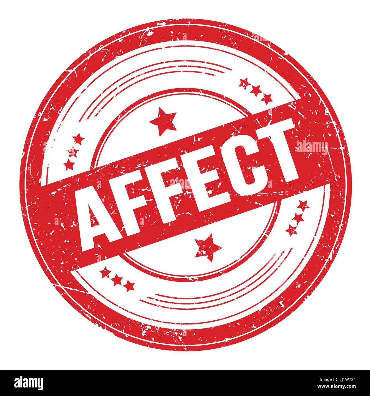 AFFECT text on red round grungy texture stamp Stock Photo - Alamy