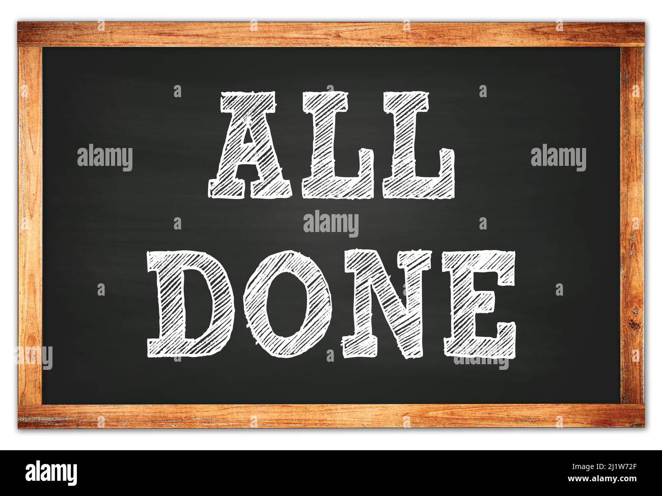 ALL DONE written on black wooden frame school blackboard Stock Photo ...