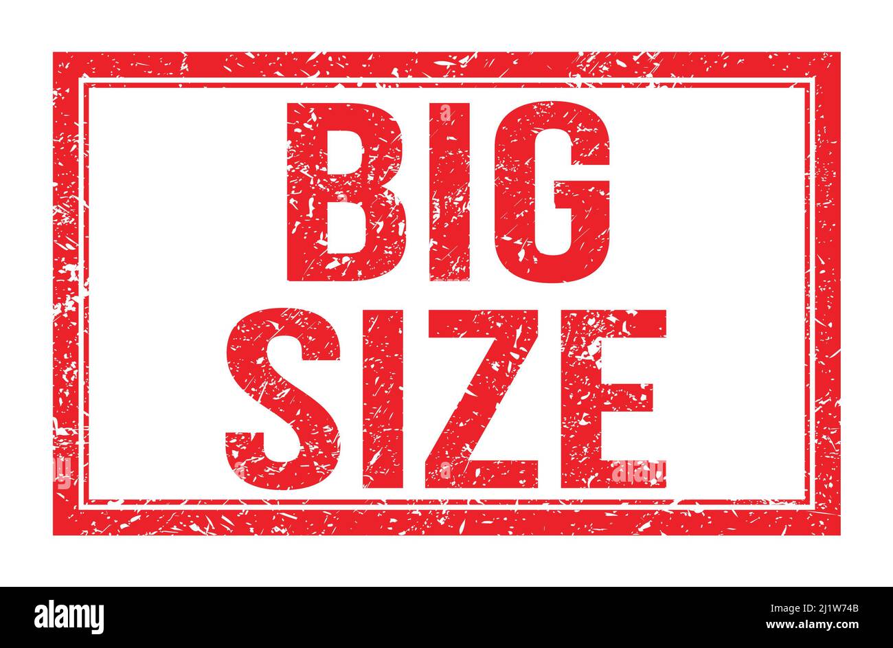 BIG SIZE, words written on red rectangle stamp sign Stock Photo - Alamy