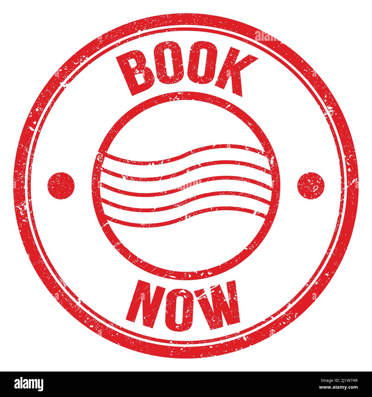 BOOK NOW text written on red round postal stamp sign Stock Photo - Alamy