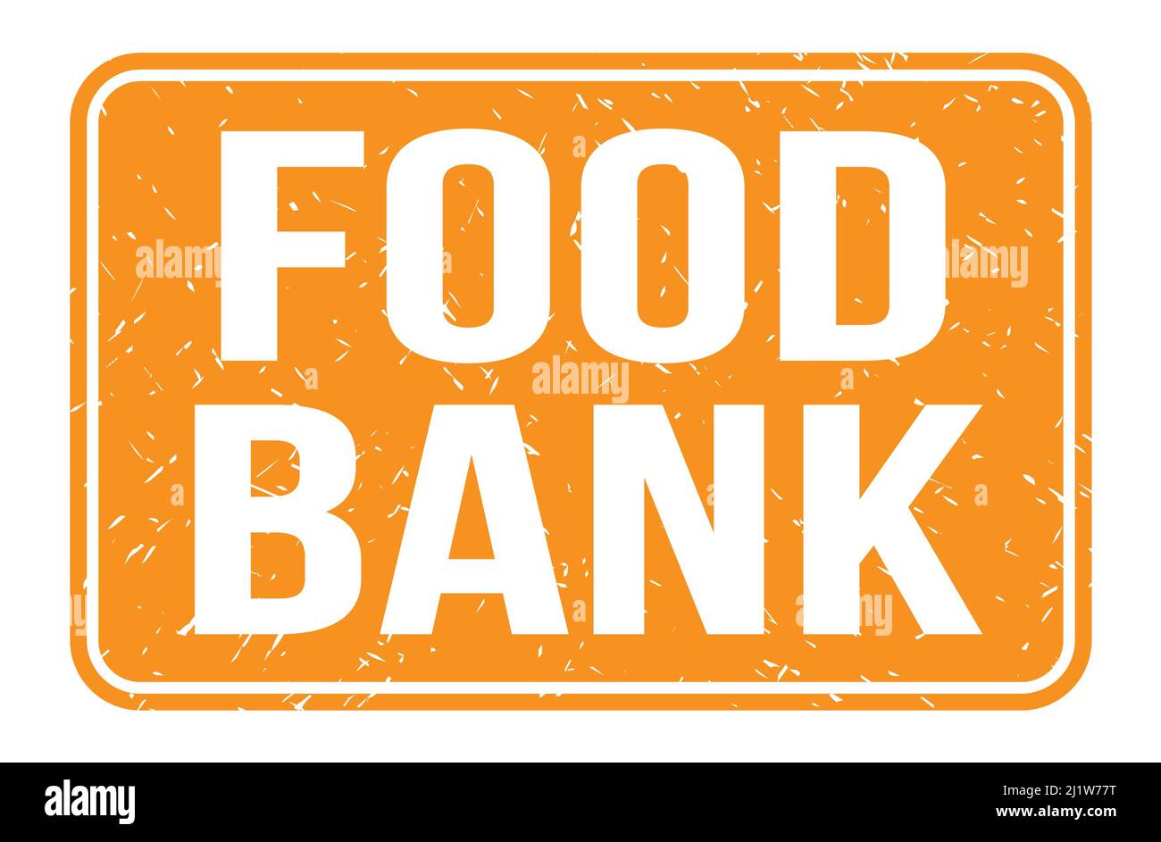 FOOD BANK, words written on orange rectangle stamp sign Stock Photo - Alamy