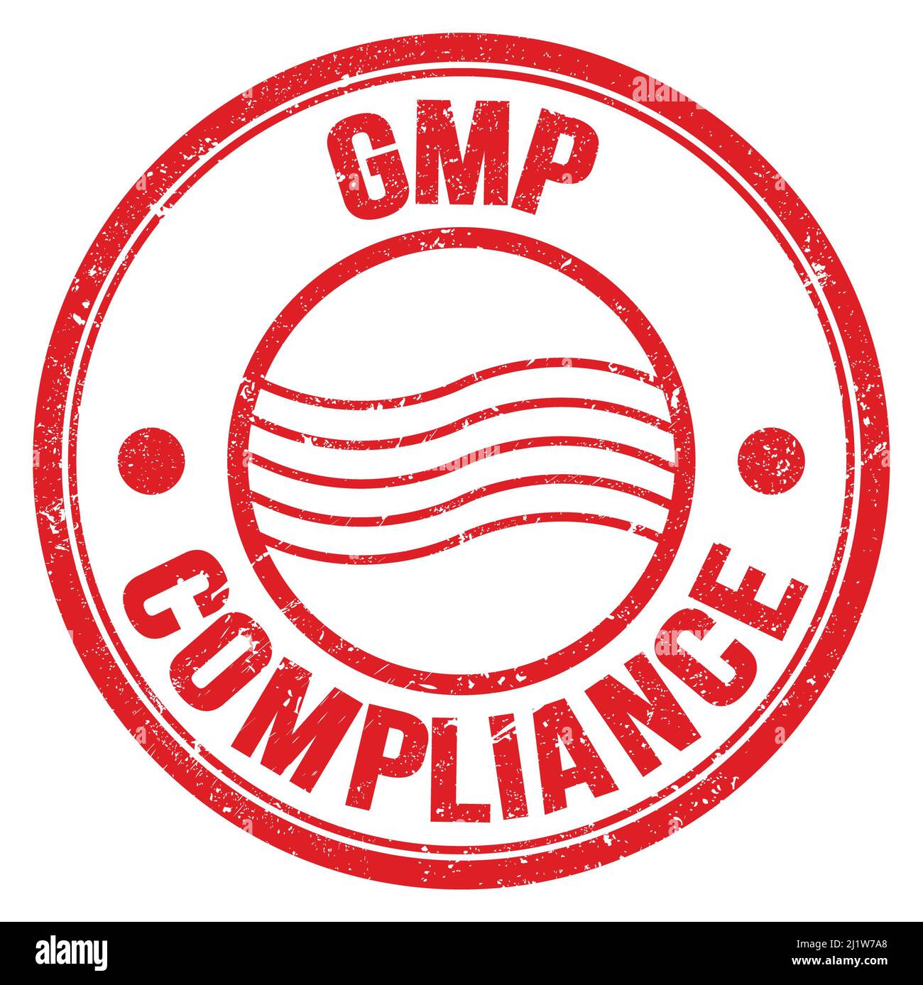 GMP COMPLIANCE text written on red round postal stamp sign Stock Photo ...